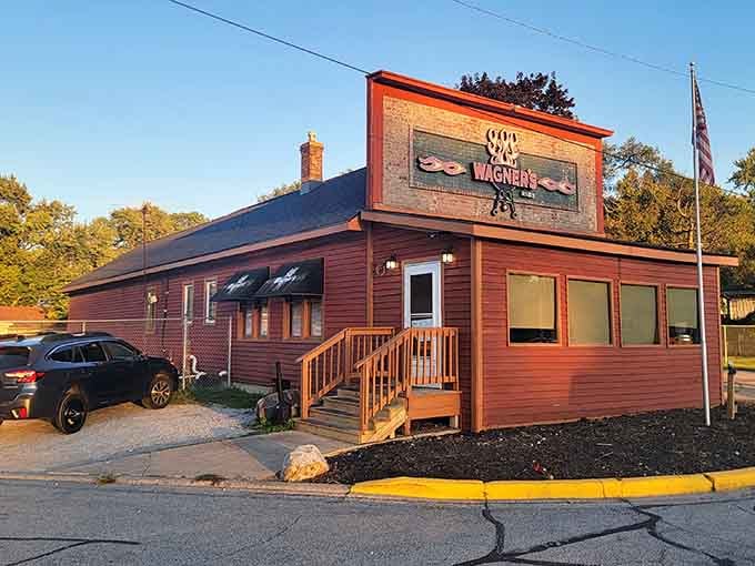 That red building isn't just charming, it's your new favorite destination for ribs that'll haunt your dreams.