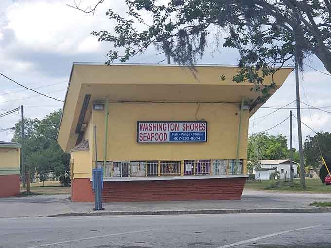The unassuming yellow exterior of Washington Shores Fish Market stands like a beacon of fried seafood excellence in Orlando. No frills, just thrills for your taste buds.