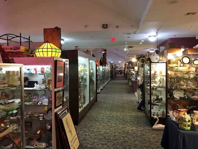 The welcoming aisle beckons with its charming facade, practically whispering "come waste a delightful afternoon with us."