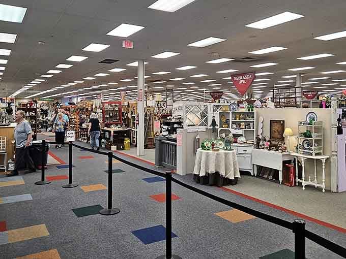 The aisles stretch on like a treasure map, with endless nooks to explore and unique finds at every turn.