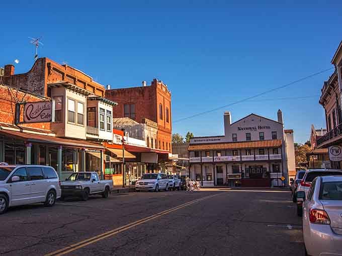 Main Street Jackson looks like a Hollywood director's dream set for a Western, complete with the iconic National Hotel standing guard over a century of Gold Rush tales.