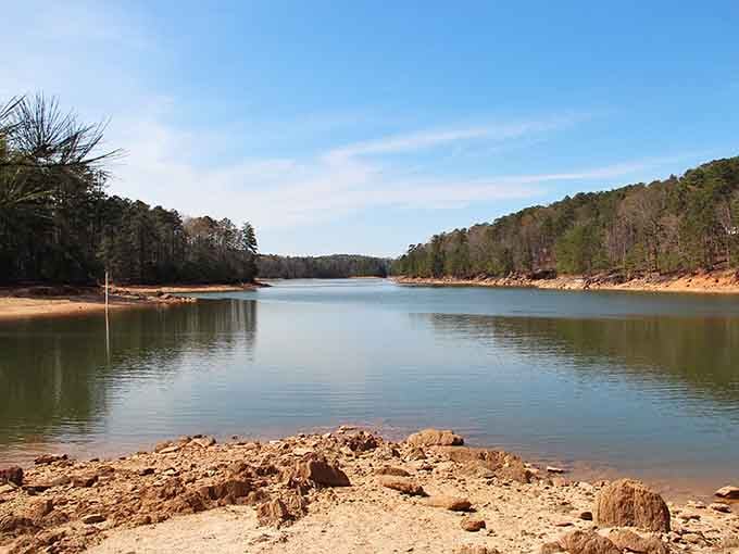 Lake Allatoona's calm waters and sandy shores create the kind of postcard scene that makes you forget about your inbox.
