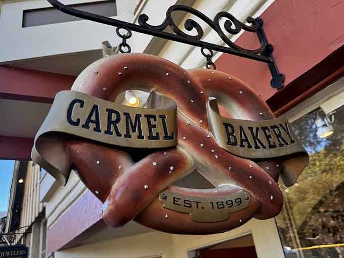 That pretzel sign isn't just decoration, it's a beacon calling you toward buttery, flaky salvation and European charm.