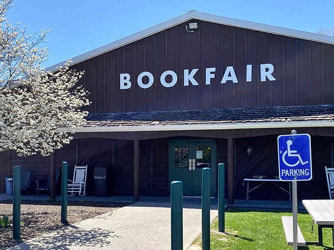 That simple "BOOKFAIR" sign might as well read "Abandon All Restraint, Ye Who Enter Here" for bibliophiles everywhere.