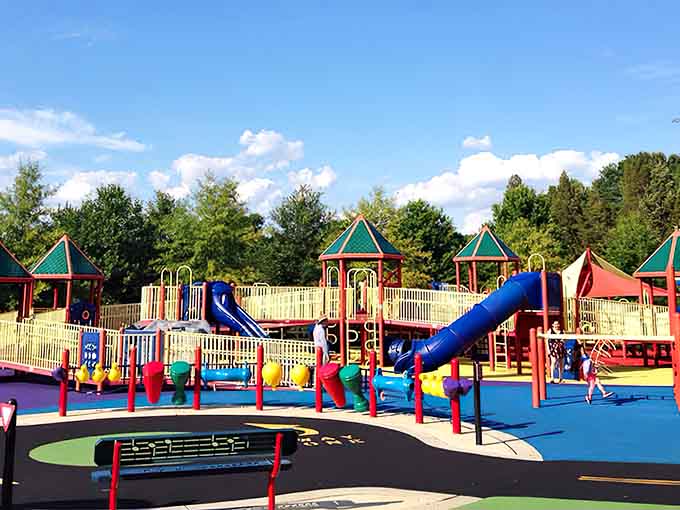 When playground equipment looks this vibrant and inviting, you know someone actually thought about making kids happy.