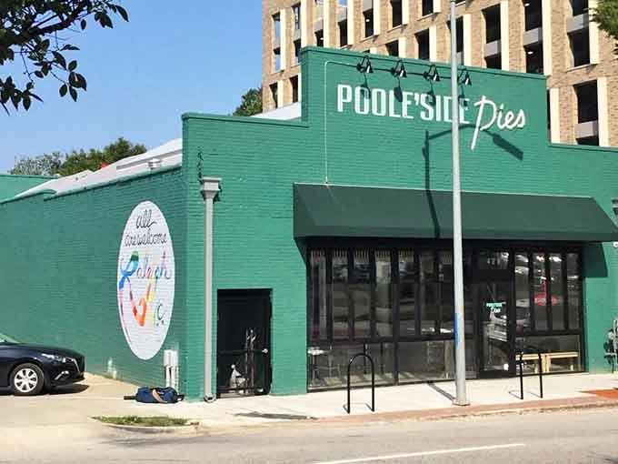 That turquoise exterior isn't just a building, it's a beacon calling you toward mac and cheese enlightenment.