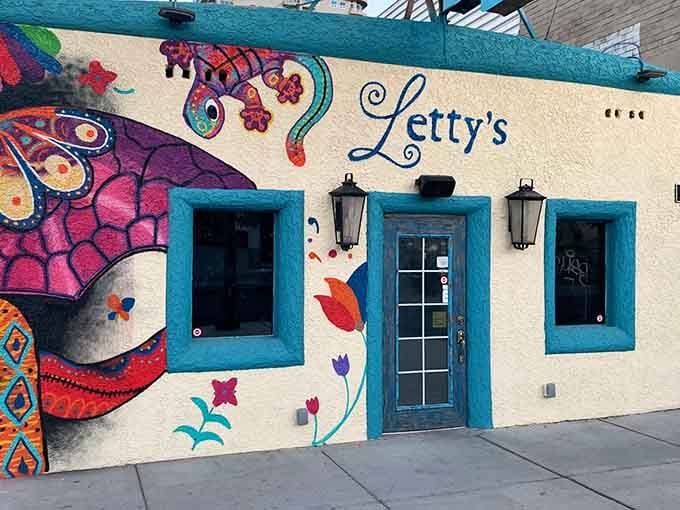 The whimsical folk art mural wrapping around Letty's exterior tells you everything: this place takes Mexican cuisine seriously while keeping the atmosphere joyful.