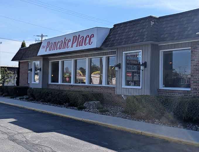 That bold red sign isn't just announcing breakfast, it's making a promise those hash browns will absolutely keep.