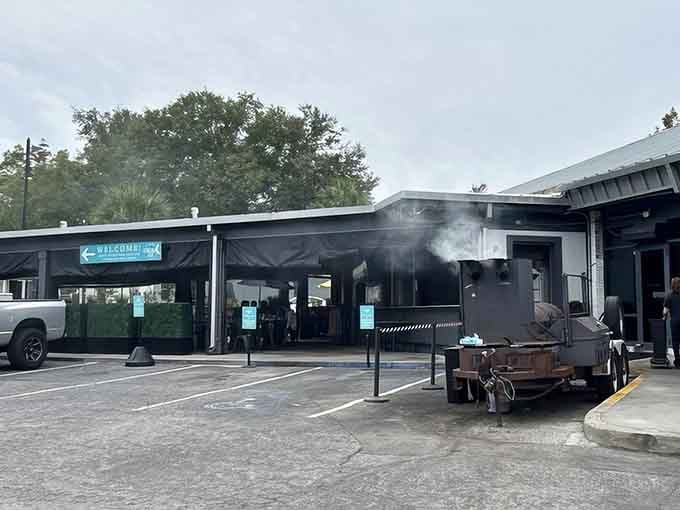 Billowing grill smoke at Page's Okra Grill creates a scene straight out of a Southern postcard.