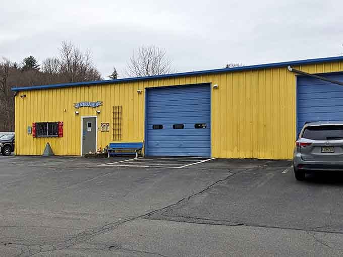 That cheerful yellow building is your gateway to treasure hunting paradise in Sussex County's beautiful countryside.