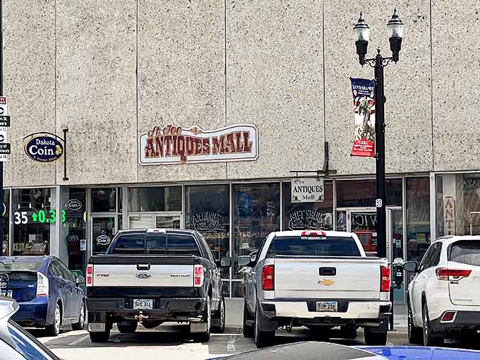 The unassuming storefront of St. Joe Antiques Mall beckons from downtown Rapid City, promising treasure hunters a portal to the past just steps from free parking.