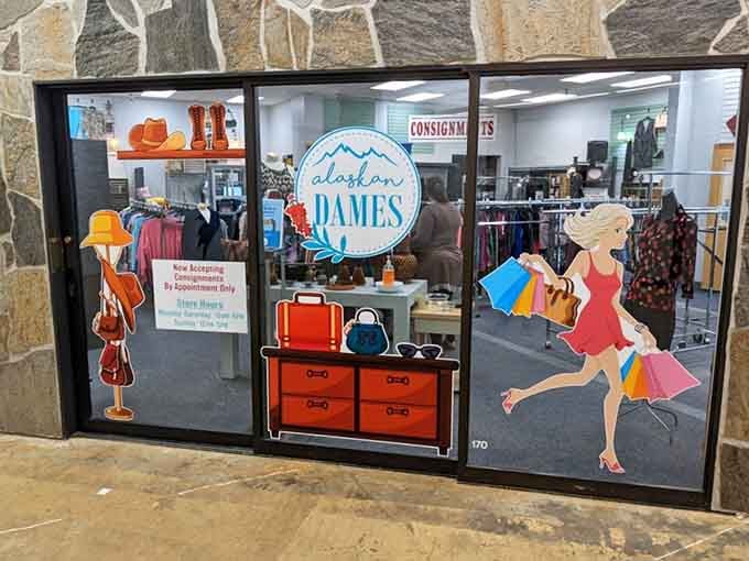 The storefront says it all &ndash; treasure hunting begins here, where colorful shopping bags and vintage-inspired graphics promise adventures in affordable style.