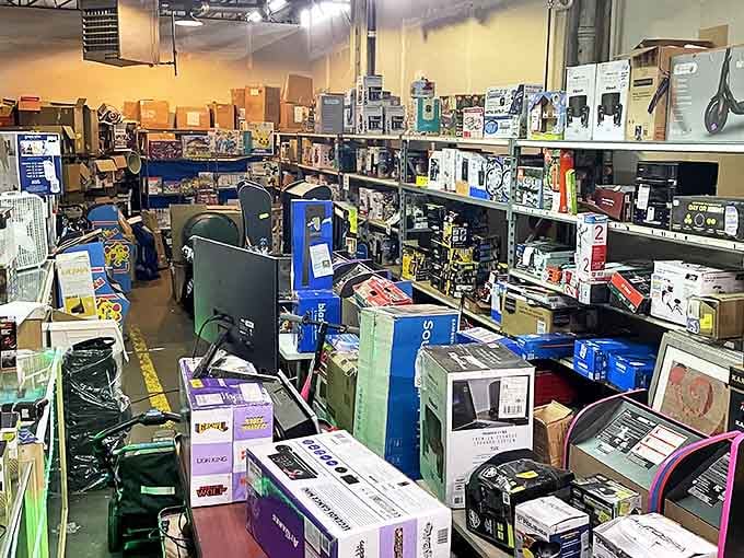 Electronics heaven or organized chaos? Either way, this aisle contains more potential entertainment than most streaming services&mdash;and with no monthly subscription fee.