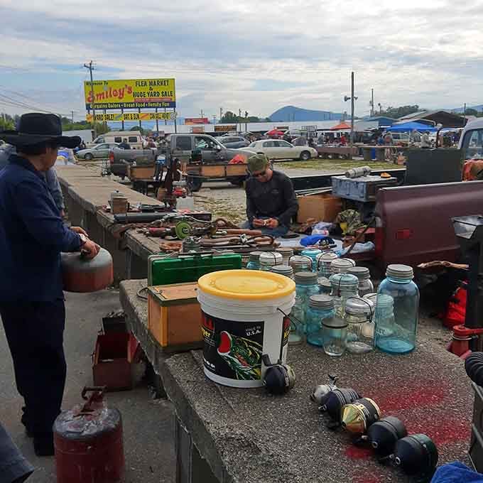 The iconic yellow sign beckons treasure hunters like a siren song, promising adventures that'll fill your trunk and empty your wallet in the best possible way.