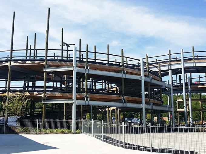 Multi-level racing tracks stacked like a delicious layer cake, except this one runs on gasoline and adrenaline.