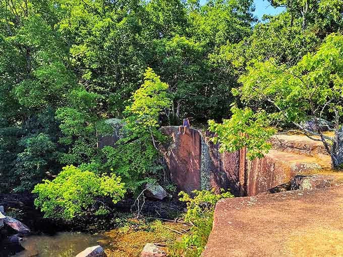 When billion-year-old granite decides to show off, this is what happens in the Missouri woods.