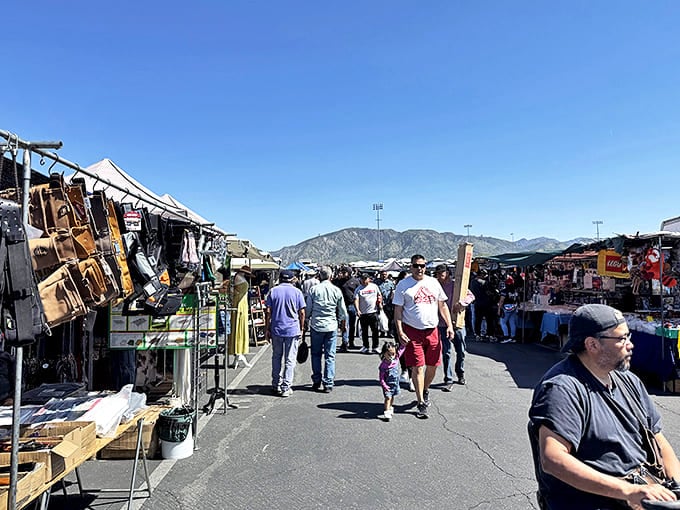 The San Gabriel Mountains provide a majestic backdrop to this bargain hunter's paradise, where treasures await around every corner.