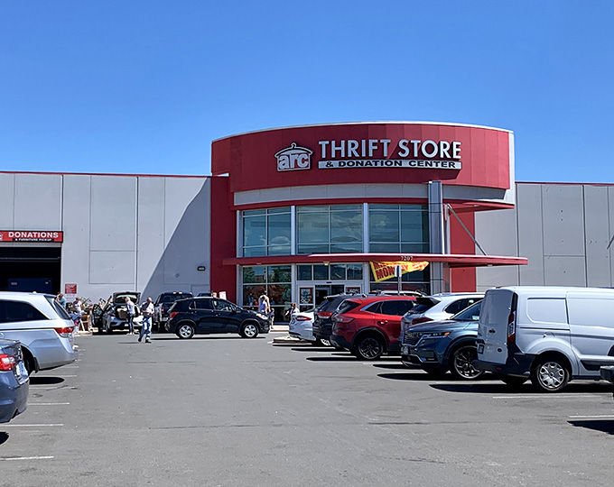 That distinctive red exterior isn't just eye-catching, it's basically a beacon calling all bargain hunters to paradise.