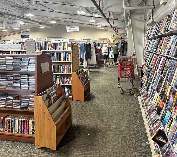 Books and media galore, organized better than most libraries, and priced like someone actually wants you to read.