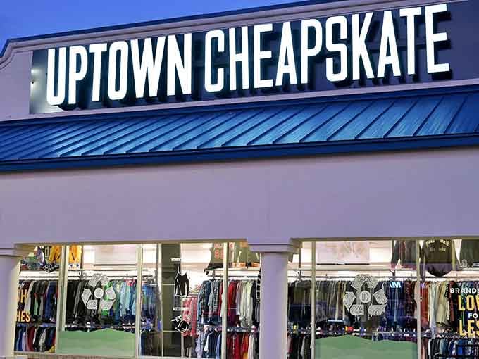 The sign says it all, though your wallet will be doing most of the happy talking after you shop here.