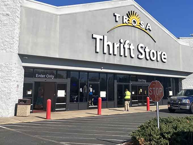 White exterior, bold signage, and the promise of incredible finds&mdash;this isn't just a store, it's a destination for the thrift-savvy.