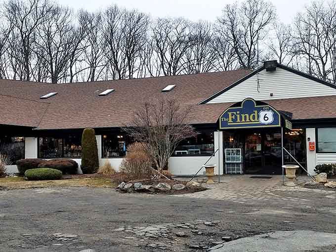 The welcoming entrance to The Find on 6 in Johnston, where the unassuming exterior hides a treasure trove of bargains within.