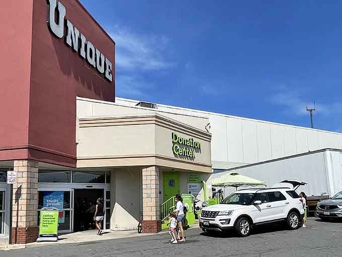 That bold red sign isn't just announcing a store—it's declaring a treasure hunting headquarters for the entire DMV area.
