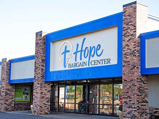 That bright blue sign isn't just welcoming, it's practically giving you a hug before you even walk inside.