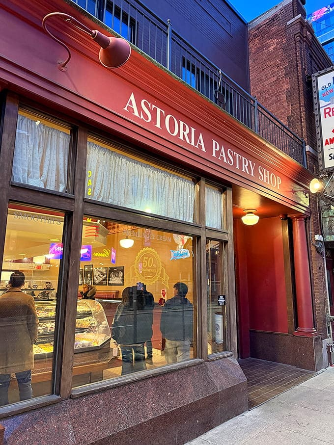 That red awning isn't just decoration, it's a beacon calling you toward buttery, flaky salvation in the heart of Greektown.