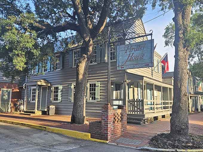 That weathered clapboard exterior isn't just for show, it's earned every creak and story over centuries of Savannah history.