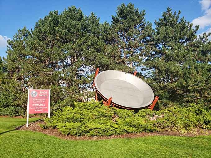 When a giant pie pan becomes a landmark, you know you're in a town that knows how to stand out.
