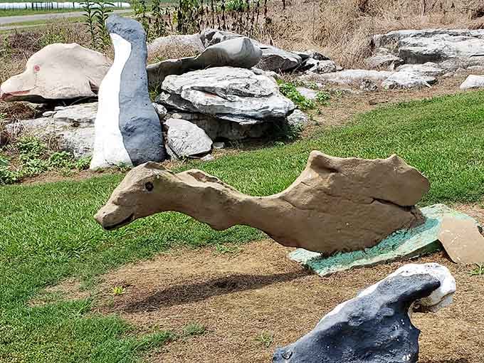 These painted stone creatures prove that sometimes the best art galleries don't have walls or admission fees.