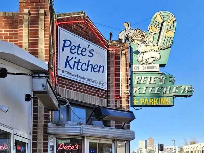 That vintage neon sign isn't trying to be retro, it simply never left the 1950s.