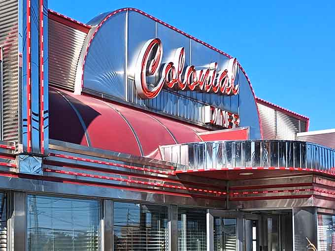 That gleaming chrome and red exterior isn't just a building; it's a portal to 1955.