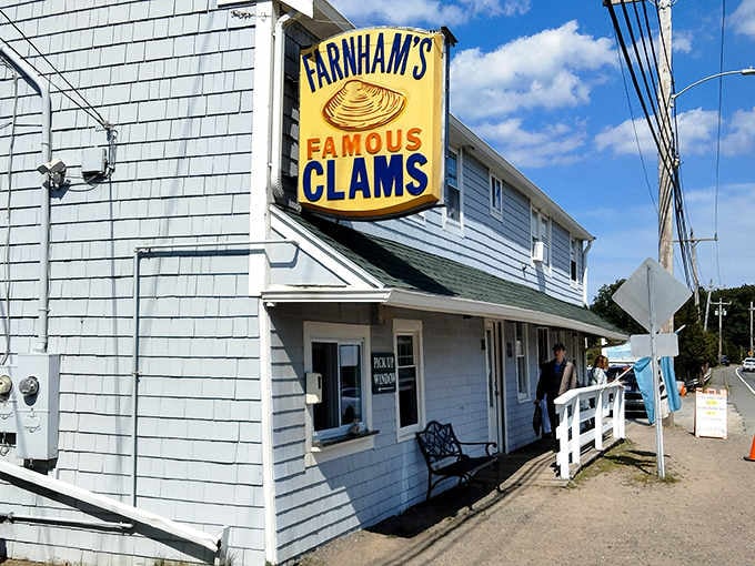 Weathered clapboards and that iconic sign prove the best seafood shacks don't need fancy architecture to be legendary.