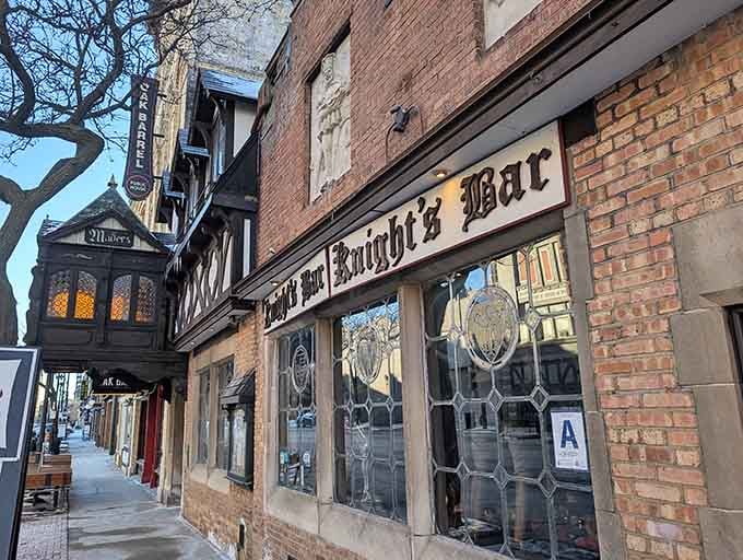 Old World Third Street lives up to its name with this stunning Germanic facade that stops pedestrians mid-stride.