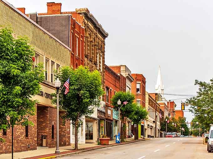The tree-lined streets of downtown Parkersburg offer that perfect small-town ambiance where you can window shop without the window-shopping prices.