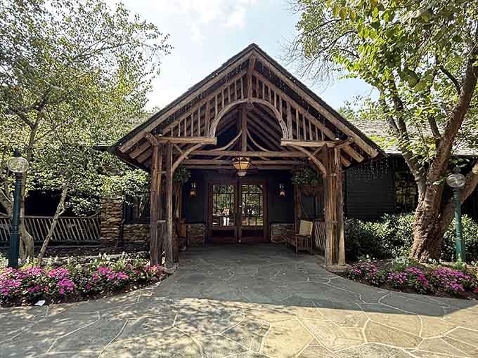 Clyde&rsquo;s Tower Oaks Lodge welcomes you with rustic beams and leafy shade, promising hearty meals and cozy Maryland charm.