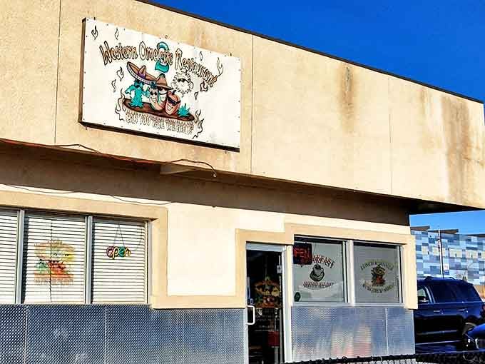 The cartoon chef on the sign seems to say, "Yes, we take our food seriously, but ourselves? Not so much." Classic diner charm in the Colorado sunshine.