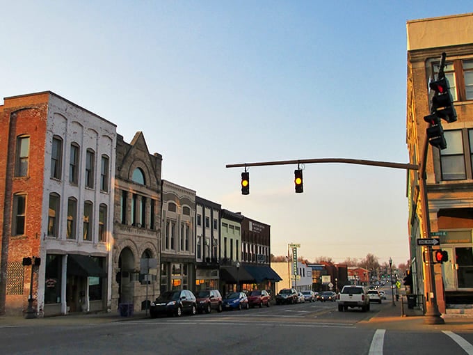 Historic brick facades line Madisonville's Main Street, where architectural character meets small-town charm without big-city price tags.