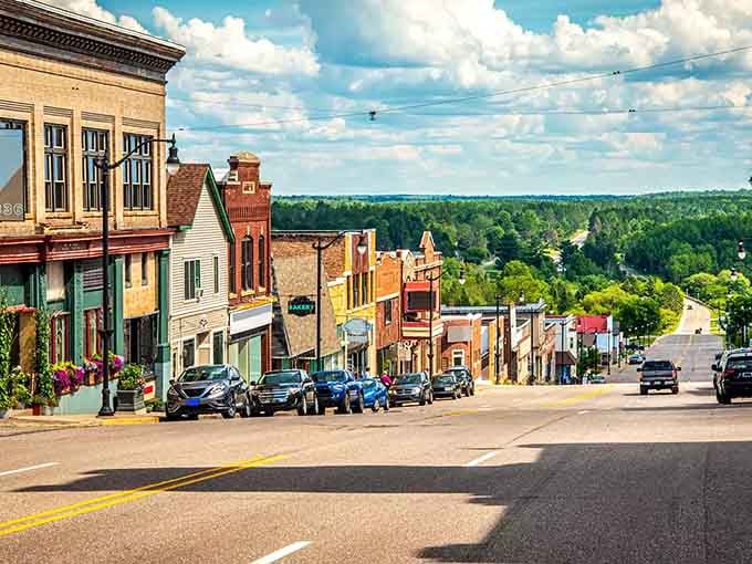 That downhill view of Superior Avenue captures small-town America at its absolute finest and most photogenic.