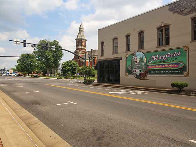 That clock tower watches over downtown like a patient grandfather, marking time while the town keeps its charm intact.