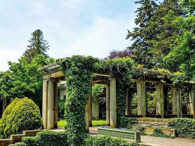 The formal gardens at Harkness give "fancy pants" a whole new meaning. Meticulously manicured hedges that make your home topiary collection look like amateur hour.