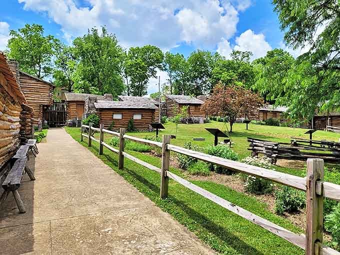 Step back in time without the pesky dysentery! The rustic log cabins of Old Fort Harrod offer a glimpse into Kentucky's pioneering past.