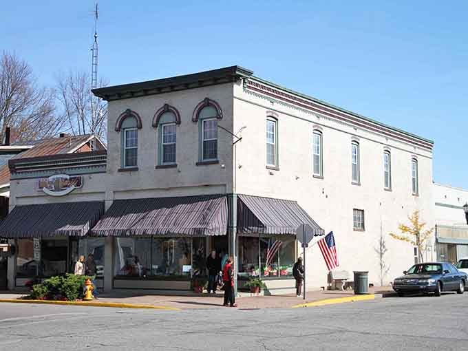 Classic architecture meets functioning businesses, proving historic buildings can earn their keep without becoming museums nobody visits.