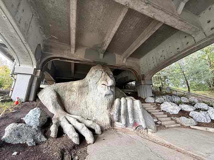 This concrete giant makes rush hour traffic above seem almost peaceful by comparison down here.