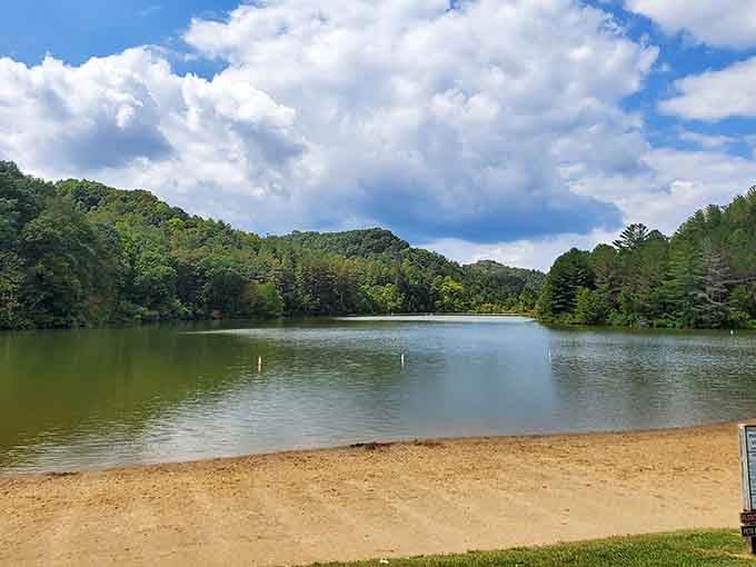 That sandy beach meets pristine water in a scene so perfect you'll wonder if Ohio's been holding out on you.