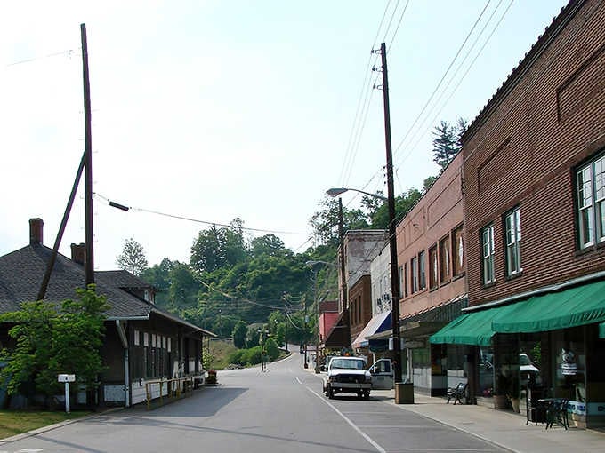 Historic buildings line the streets of Spruce Pine, offering a glimpse into a world where Amazon hasn't replaced the joy of browsing local shops.