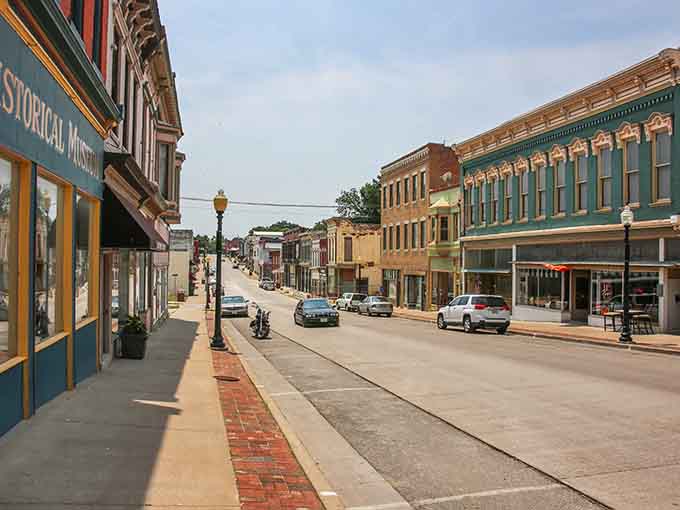 Enjoy a stroll down this historic, slow-paced street where beautiful architecture meets the charm of a cozy river town.