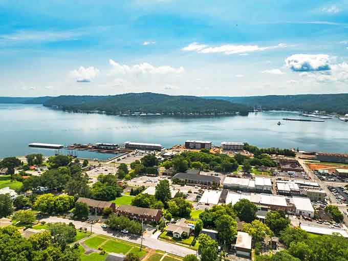 Aerial views like this remind you why people fall in love with small towns where nature meets community perfectly.